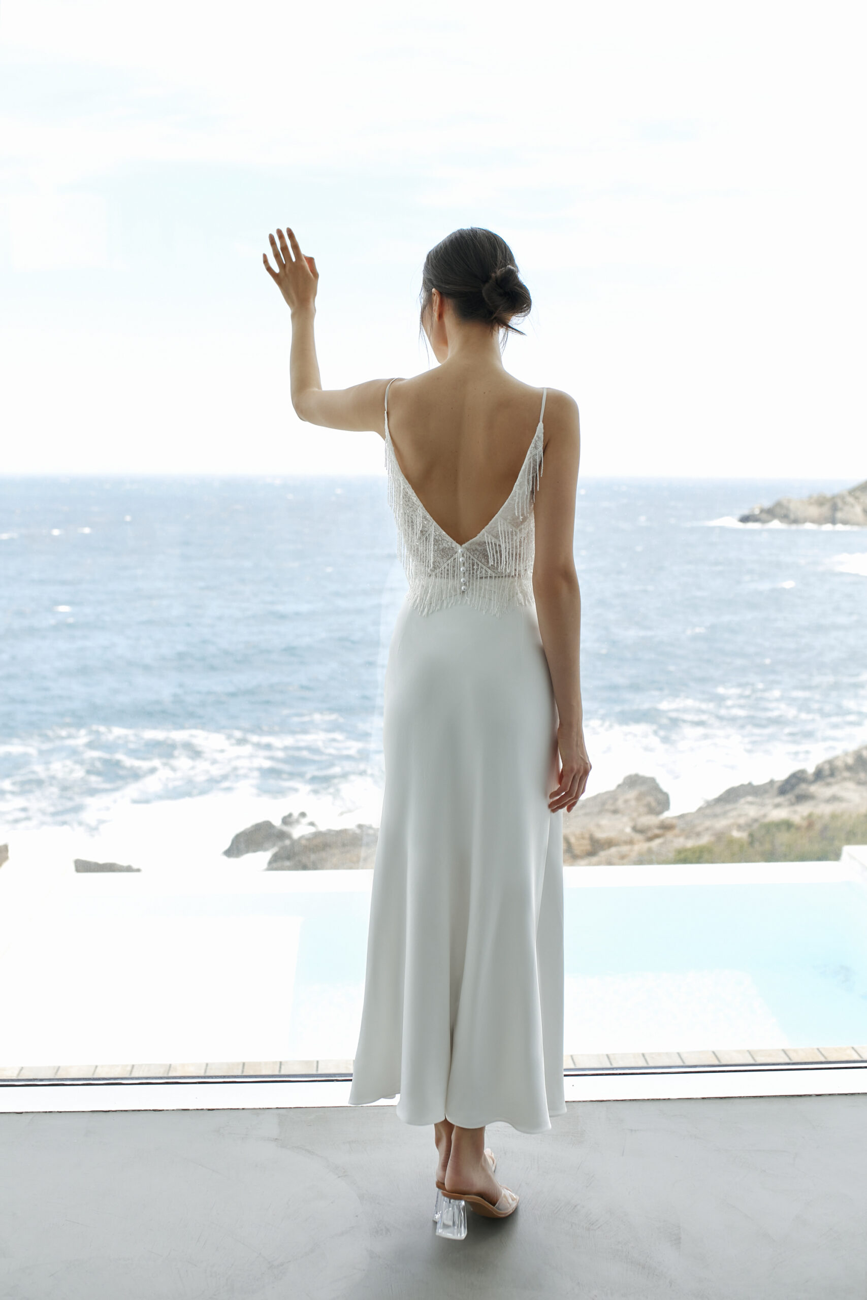 Brautrock Satin midi - Hochzeitsblume